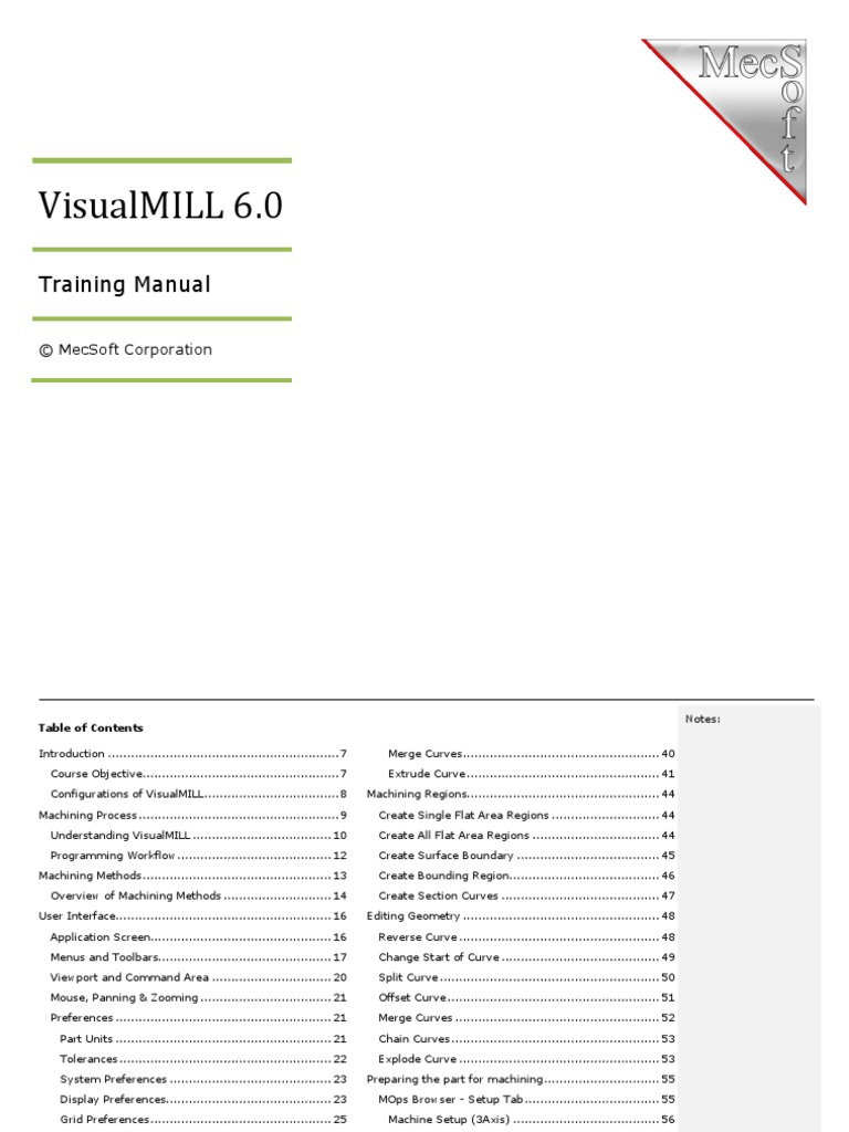 TrainingManual VisualMILL | PDF | Machining | Machine Tool