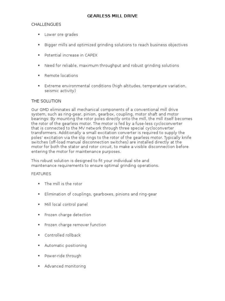 Gearless Mill Drive | PDF
