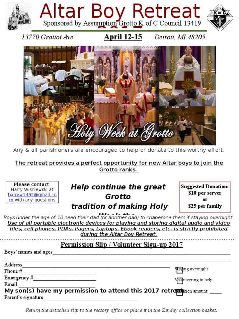 Altar Boy Retreat Flyer | PDF | Worship | Christian Behaviour And ...