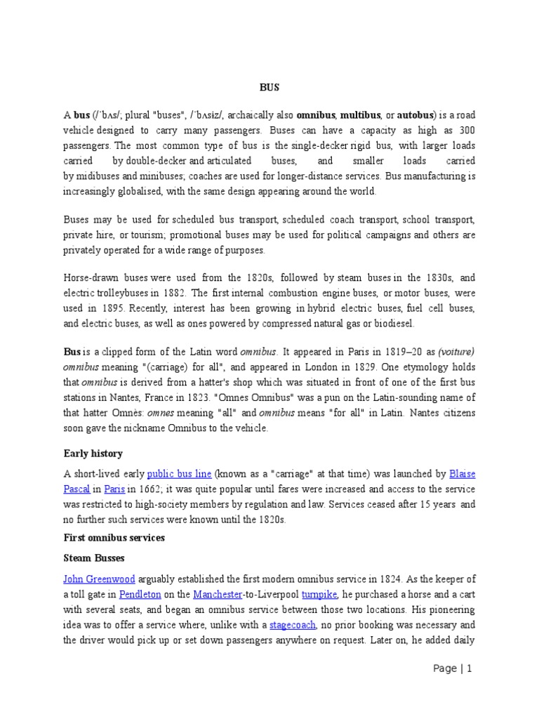 Omnibus Meaning " (Carriage) For All", and Appeared in London in 1829 ...