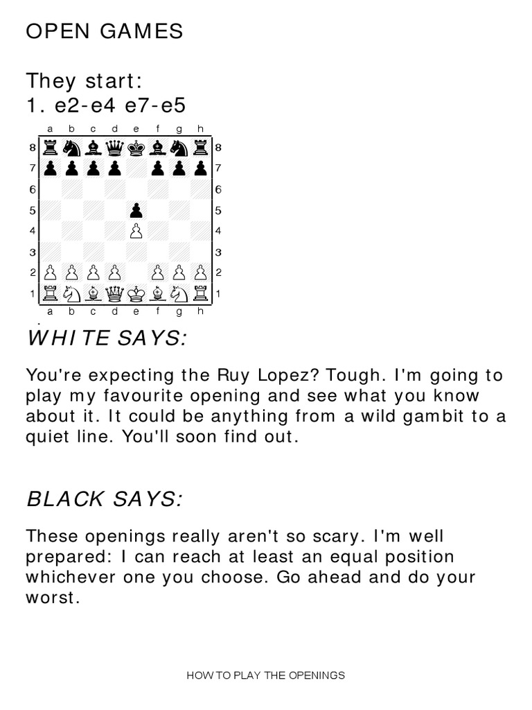 How To Play The Chess Openings PDF | PDF | Chess Openings | Abstract ...