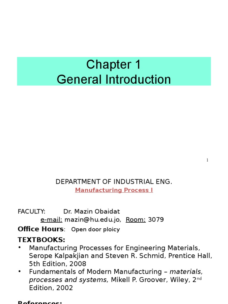 Introduction To Manufacturing Process | PDF | Metals | Alloy