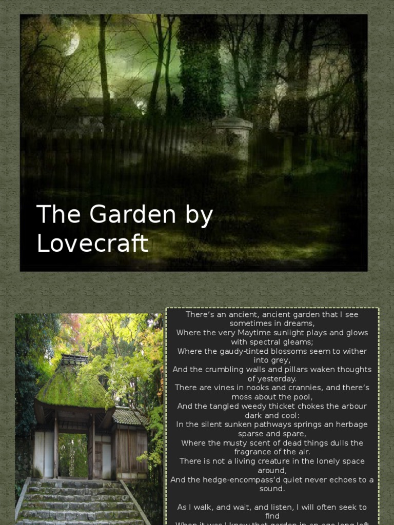 Analysis of HP Lovecraft's the Garden | Poetic Form | Poetry