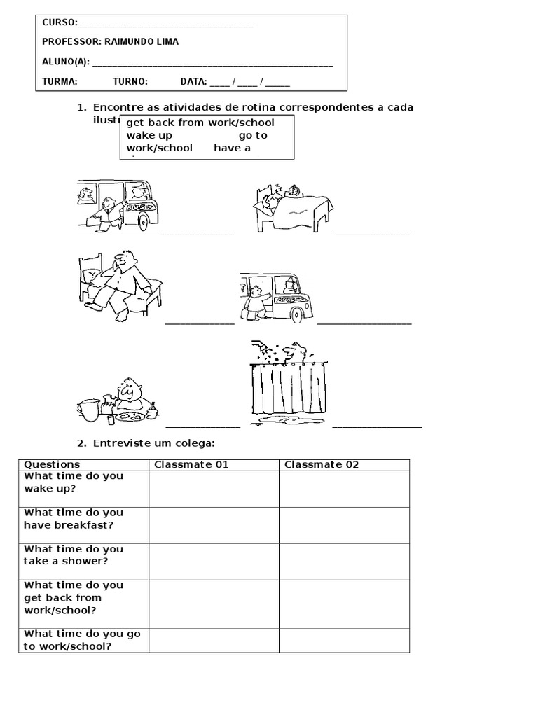 Atividade 04-Daily Activities | PDF