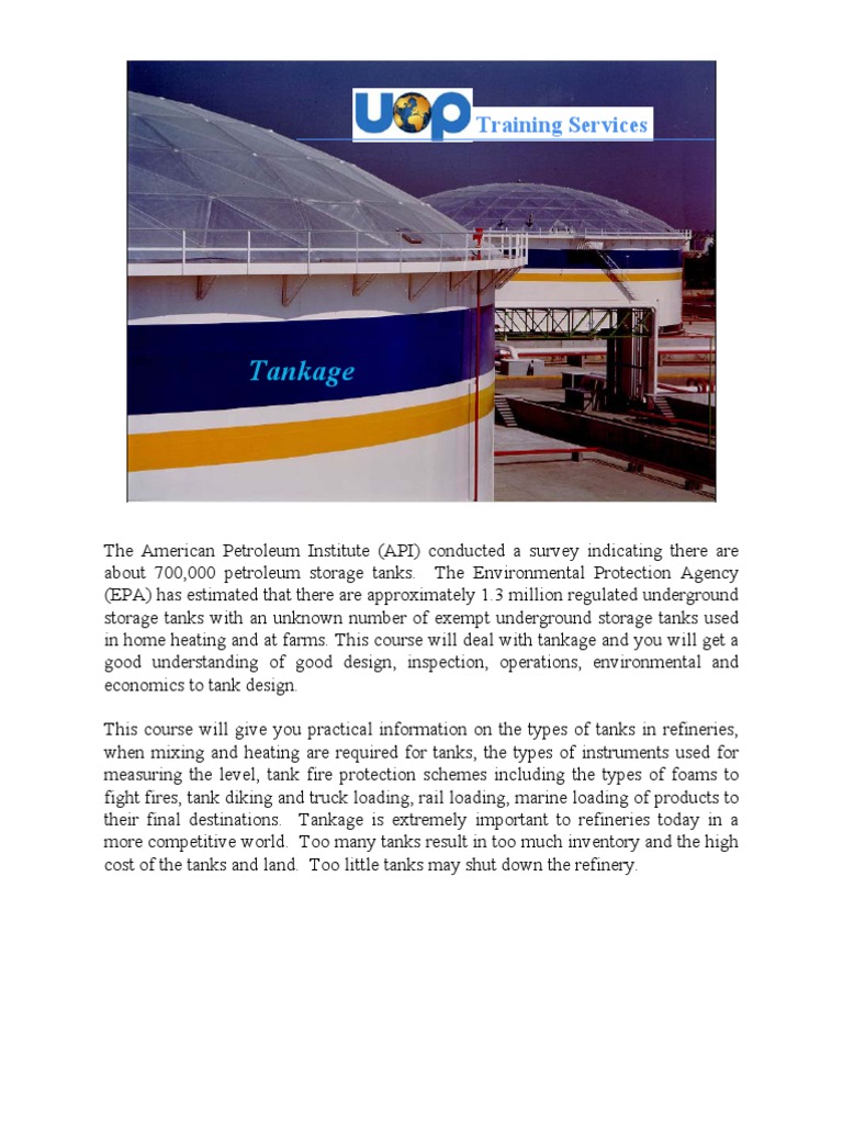 09b. Tankage | PDF | Oil Refinery | Petroleum