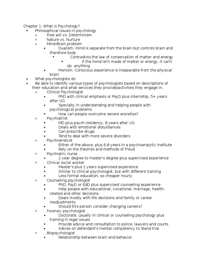PSY 200 Chapter 1 Textbook Notes | Clinical Psychology | Psychology ...