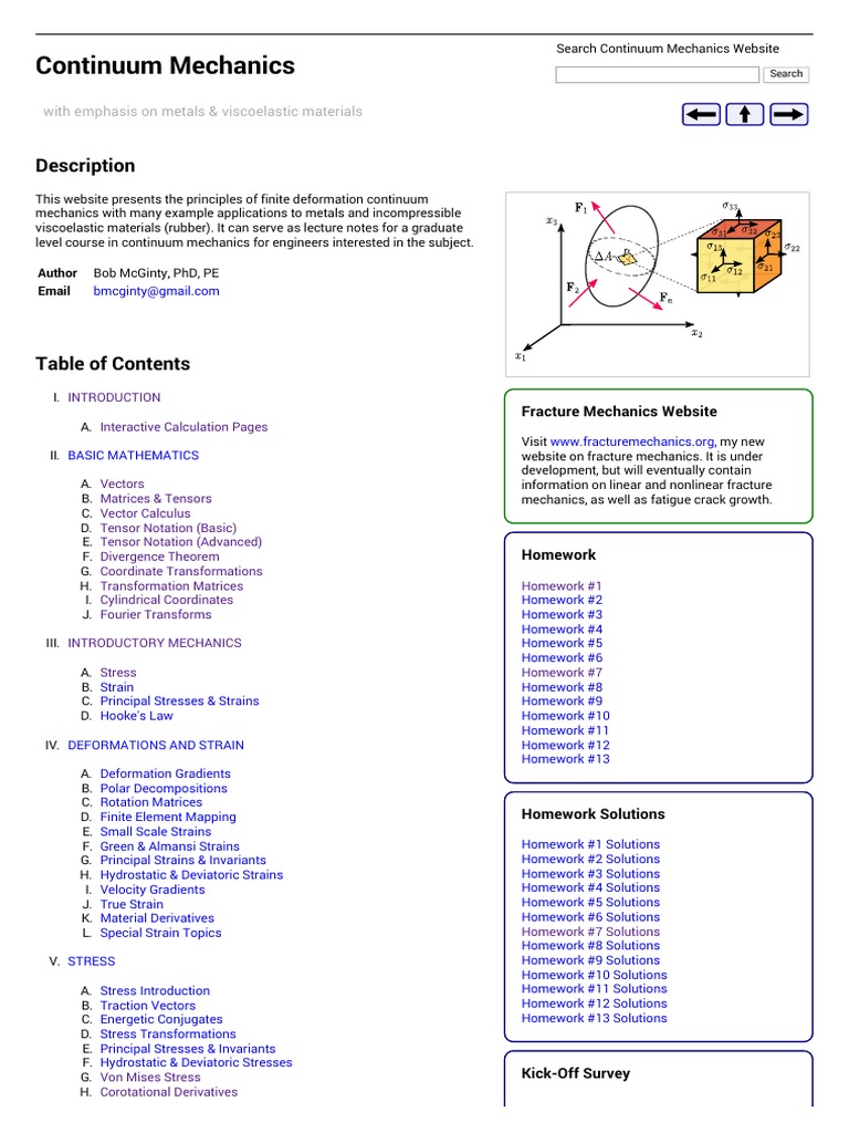 01 Continuum Mechanics | PDF | Deformation (Mechanics) | Stress (Mechanics)