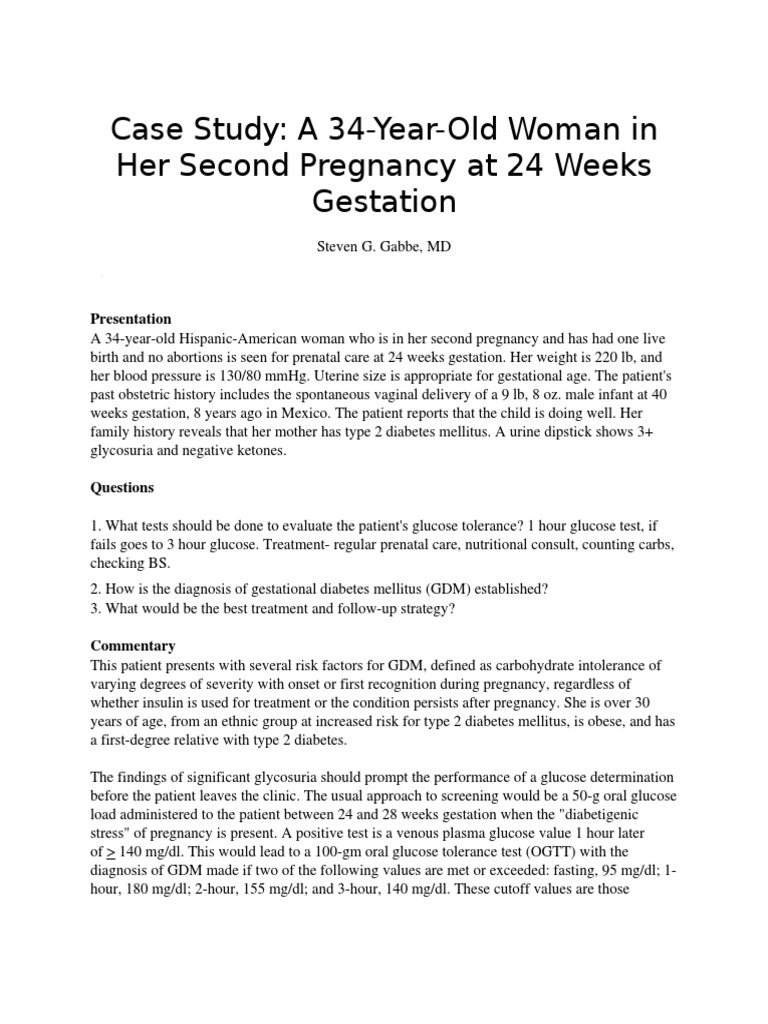 Case Study: Gestational Diabetes in Pregnancy | PDF | Diabetes Mellitus ...