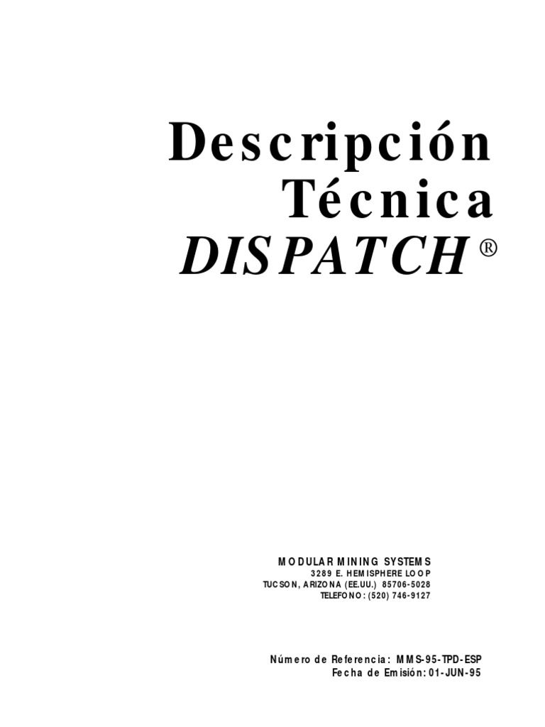 Descripcion Tecnica Dispatch | PDF | Red de computadoras | Sistema de Posicionamiento Global