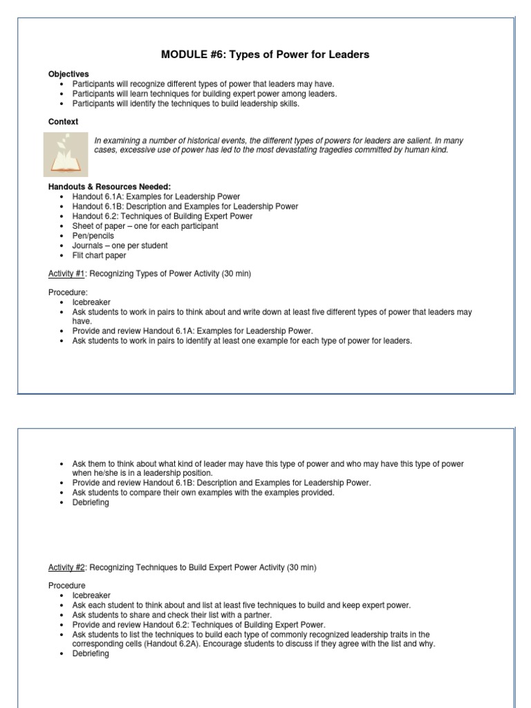 6 Types of Leadership Power | PDF | Expert | Leadership