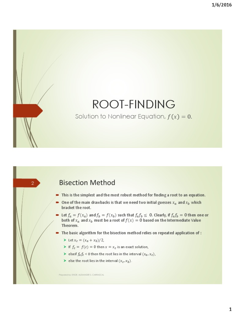 Numerical Analysis-4. Root-Finding (Overview) PDF | PDF | Mathematics ...