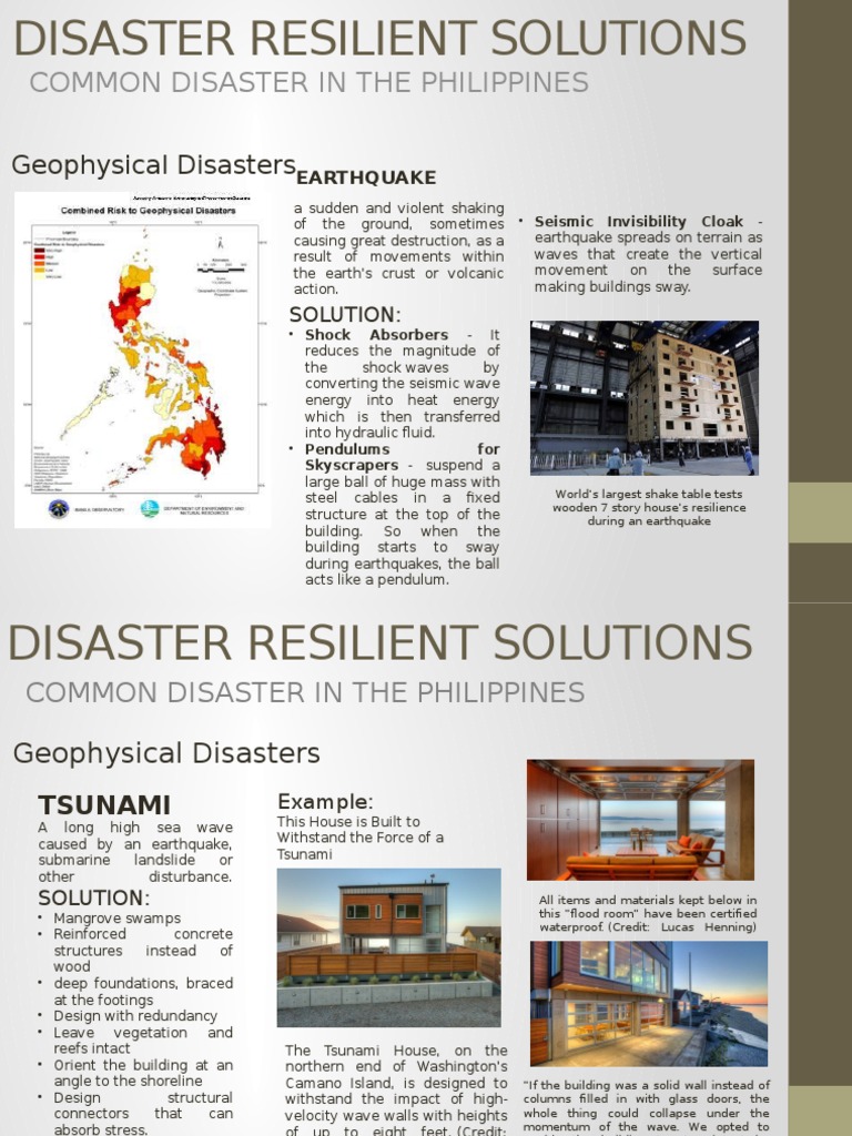 Disaster Resilient Solutions Edited | PDF | Earthquakes | Tsunami