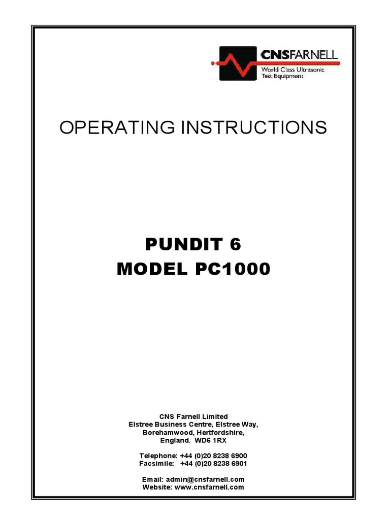 Pundit 6 Manual | PDF | Ultrasound | Battery (Electricity)
