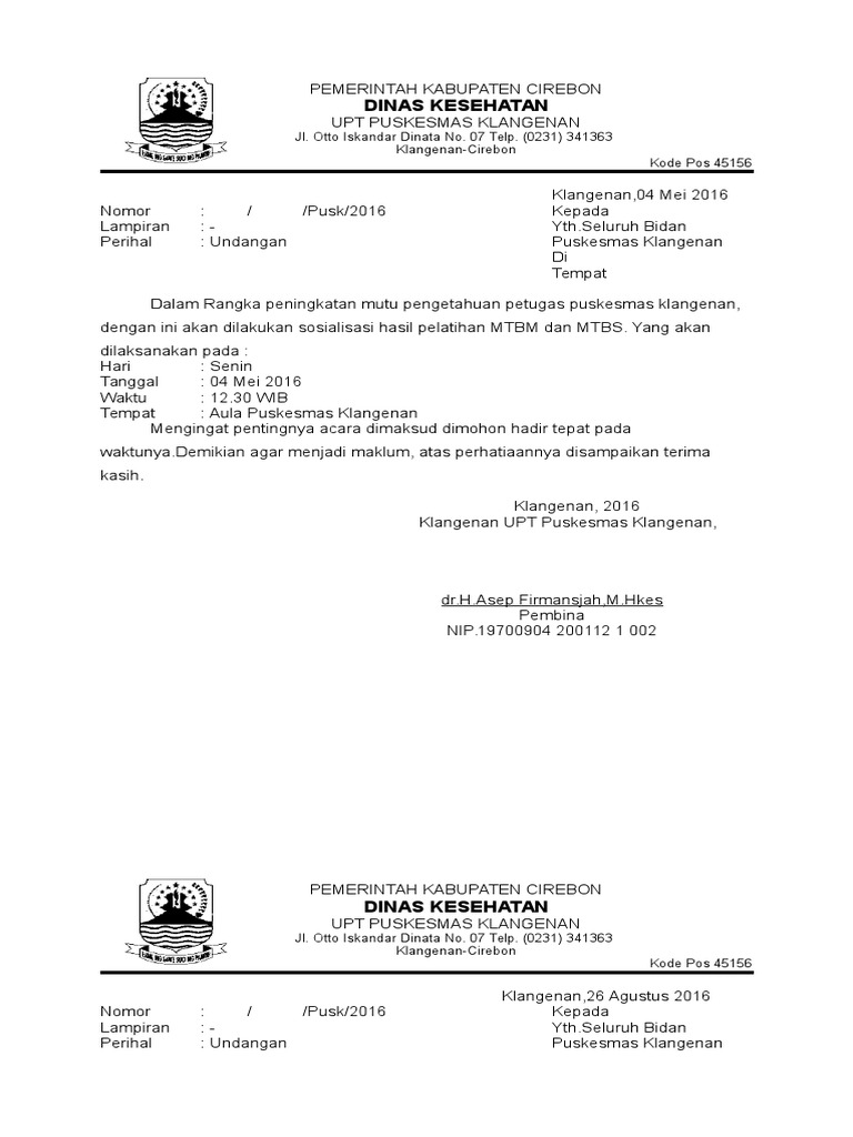 Surat Undangan Pelatihan | PDF