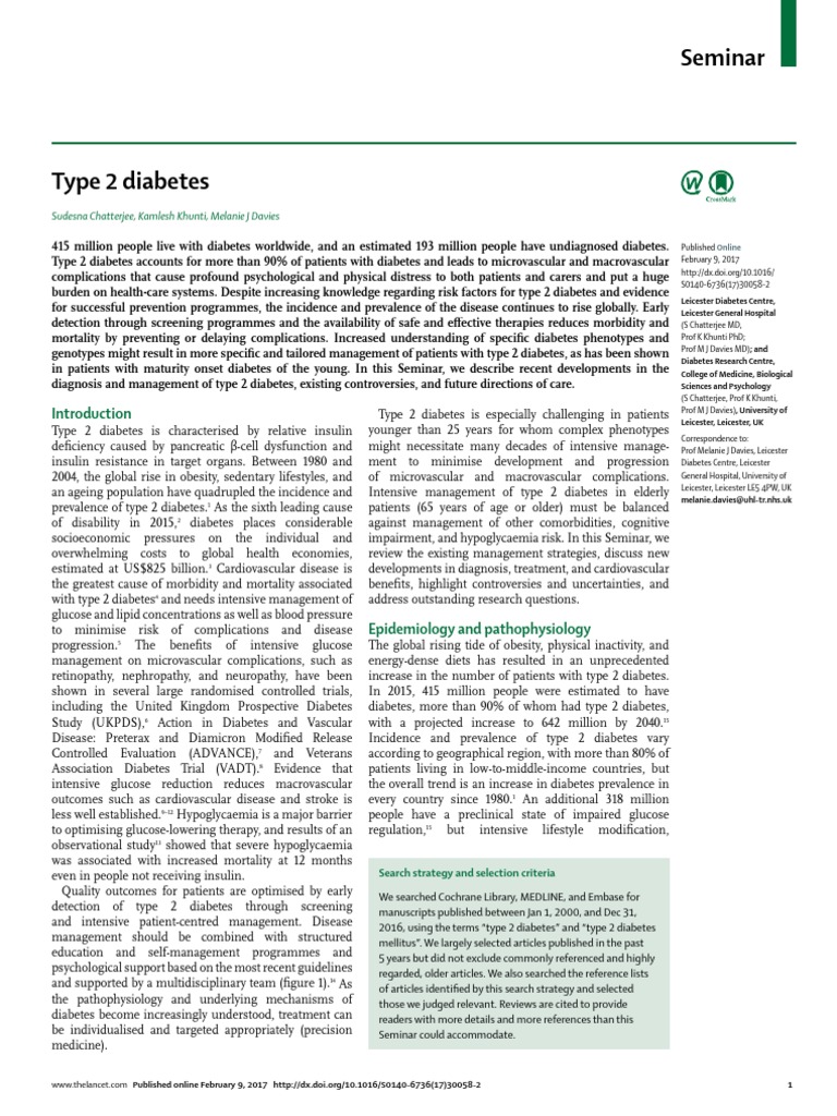 Type 2 Diabetes | PDF | Diabetes Mellitus Type 2 | Cardiovascular Diseases