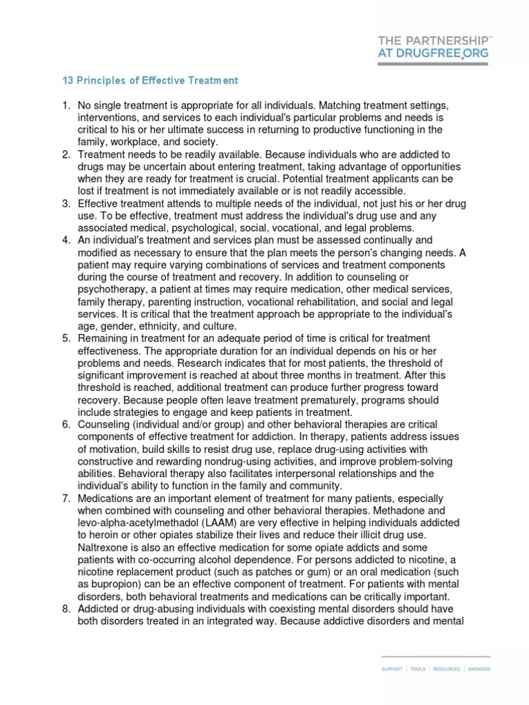 13 Principles of Effective Treatment | PDF | Substance Abuse | Drug ...