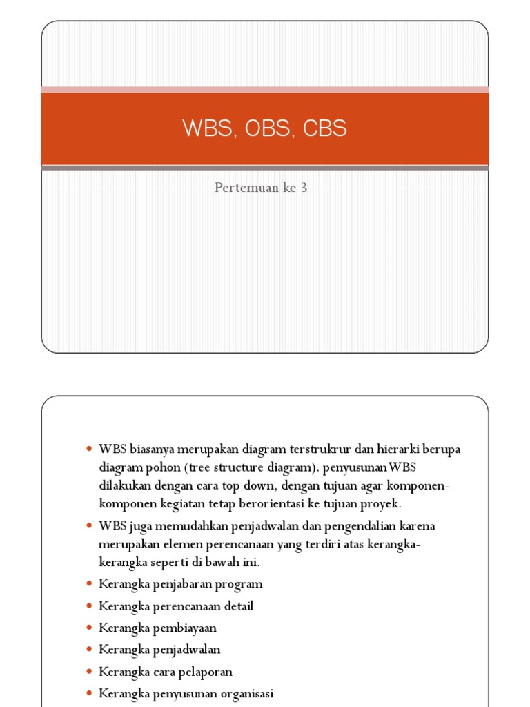 WBS, Obs | PDF