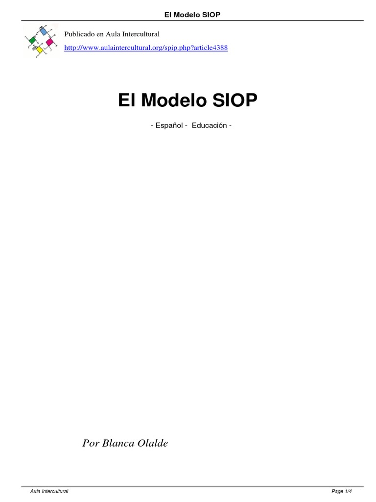 El Modelo SIOP | PDF | Aprendizaje | Maestros
