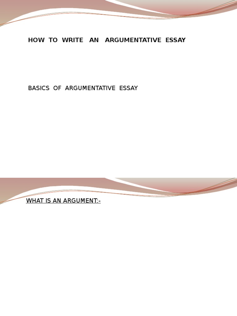 How To Write An Argumentative Essay | PDF