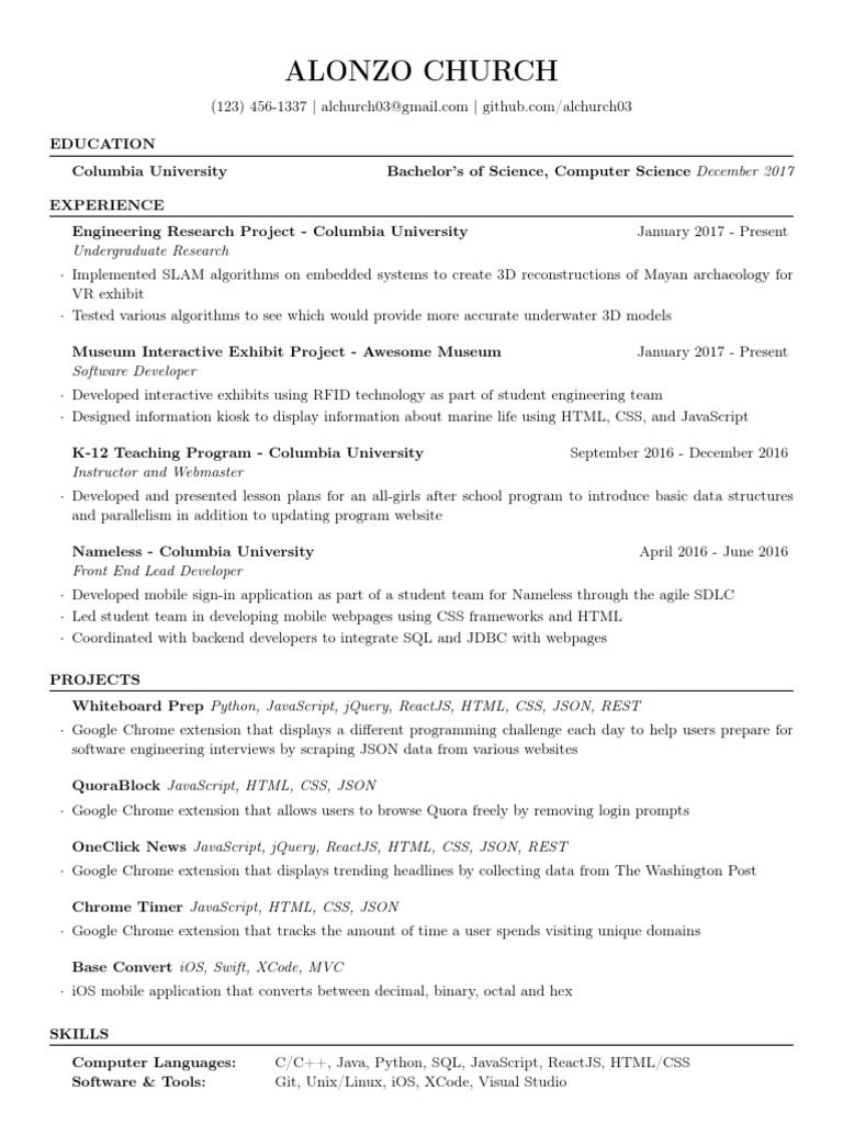 Dummy Resume | PDF