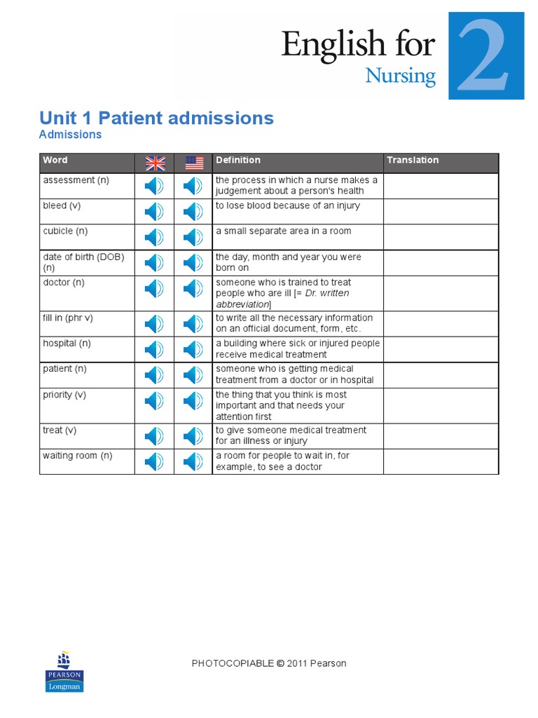 Unit 1 Patient Admissions | PDF