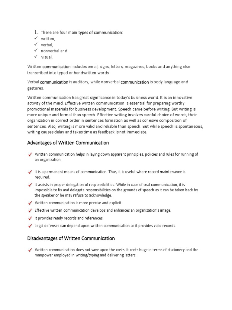 Advantages of Written Communication | PDF | Consensus Decision Making ...