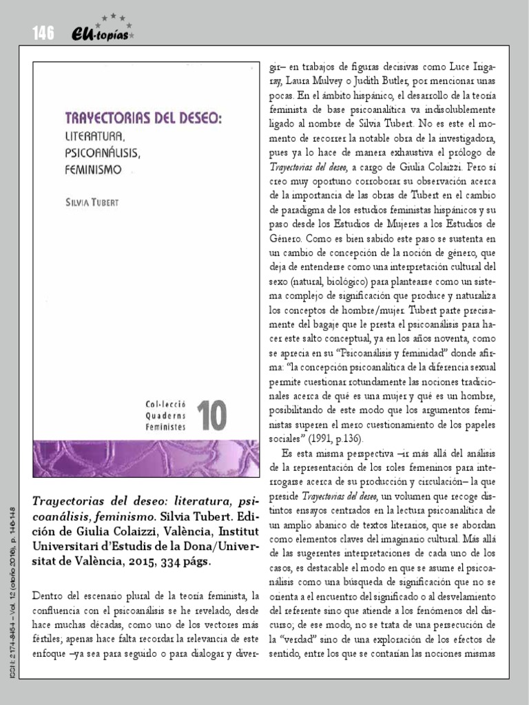 Silvia Tubert - Trayectorias Del Deseo Literatura Psicoanalisis PDF ...