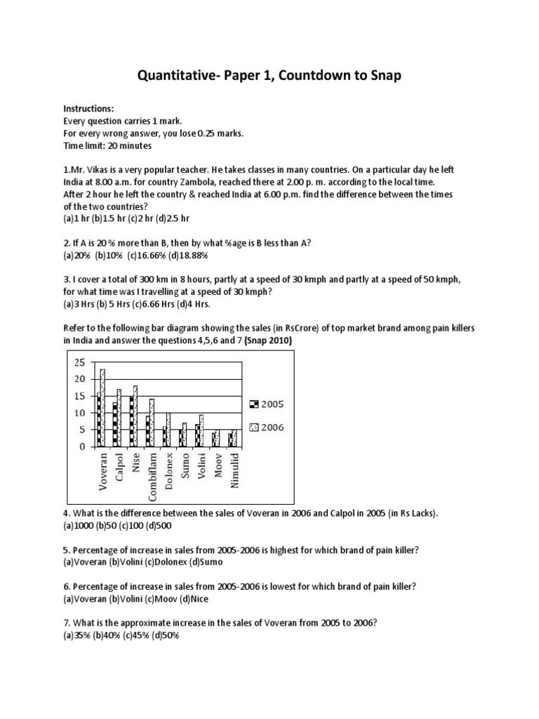 Quantitative-Paper 1, Countdown To Snap: Instructions | Download Free ...