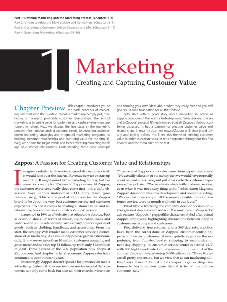 Chapter 1 Marketing | PDF | Zappos | Marketing