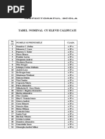 Tabel Nominal Cu Elevii Clasei A XII-A | PDF