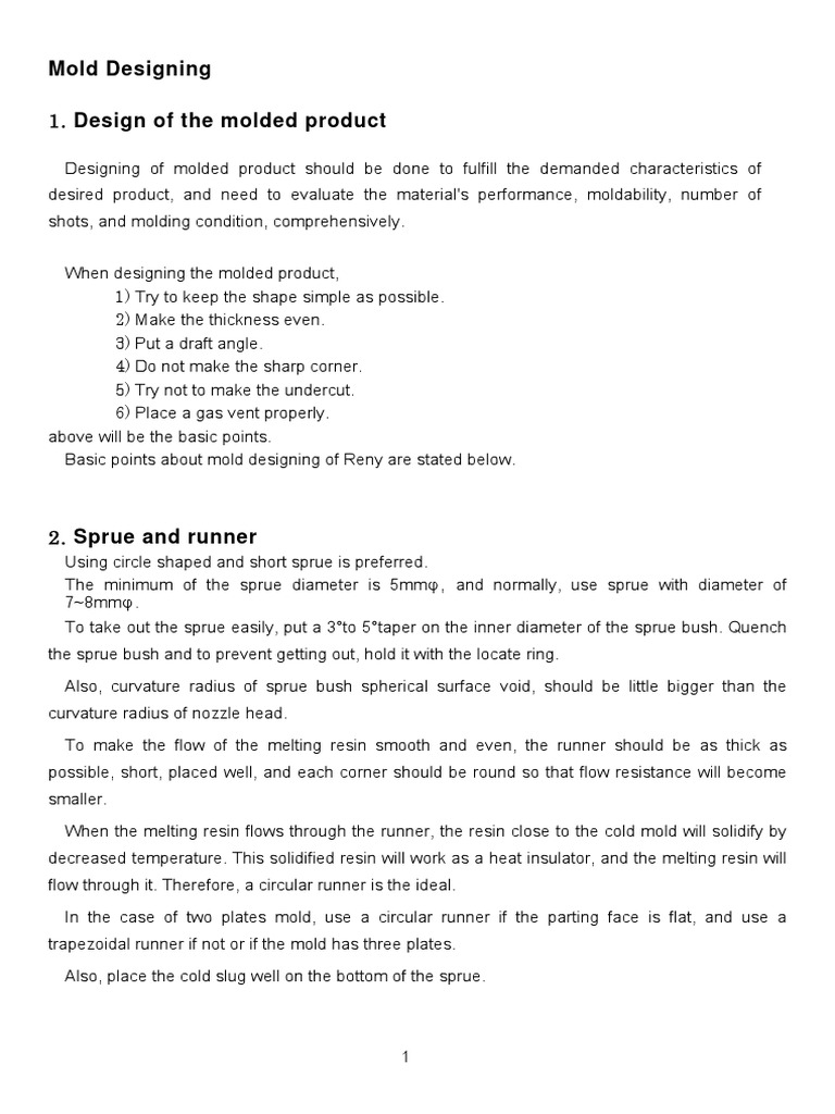 Design of The Molded Product: Mold Designing | PDF | Steel | Stress ...