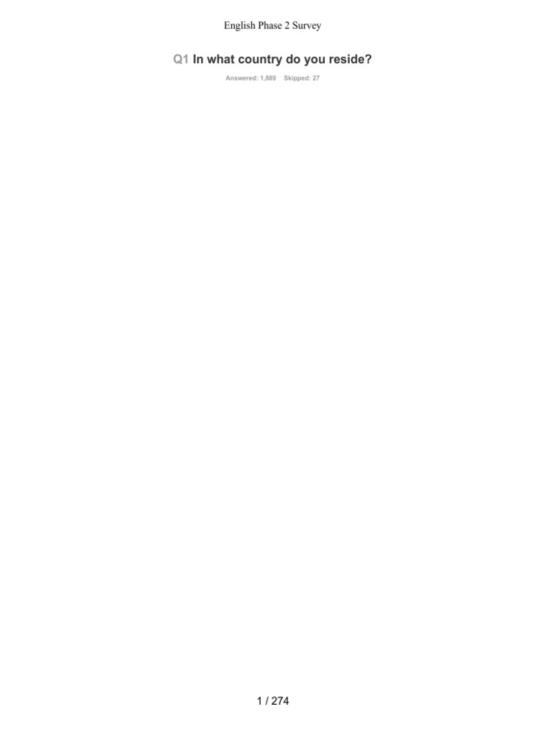 COMPLETE Phase 2, Questions 1-257 (Anonymous) - FREE Survey Results ...
