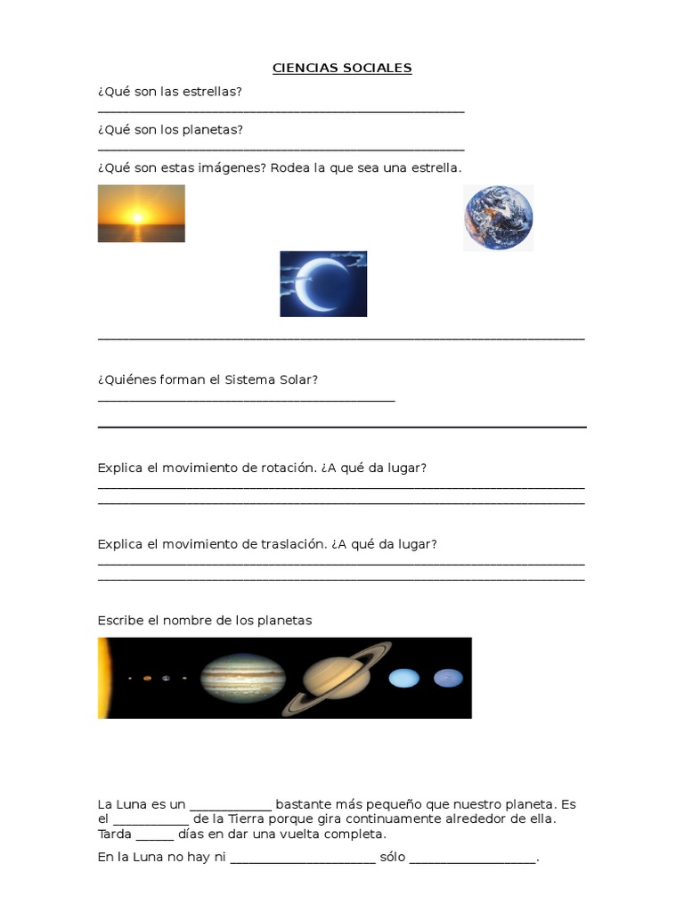 Ficha El Espacio 2 Primaria | PDF