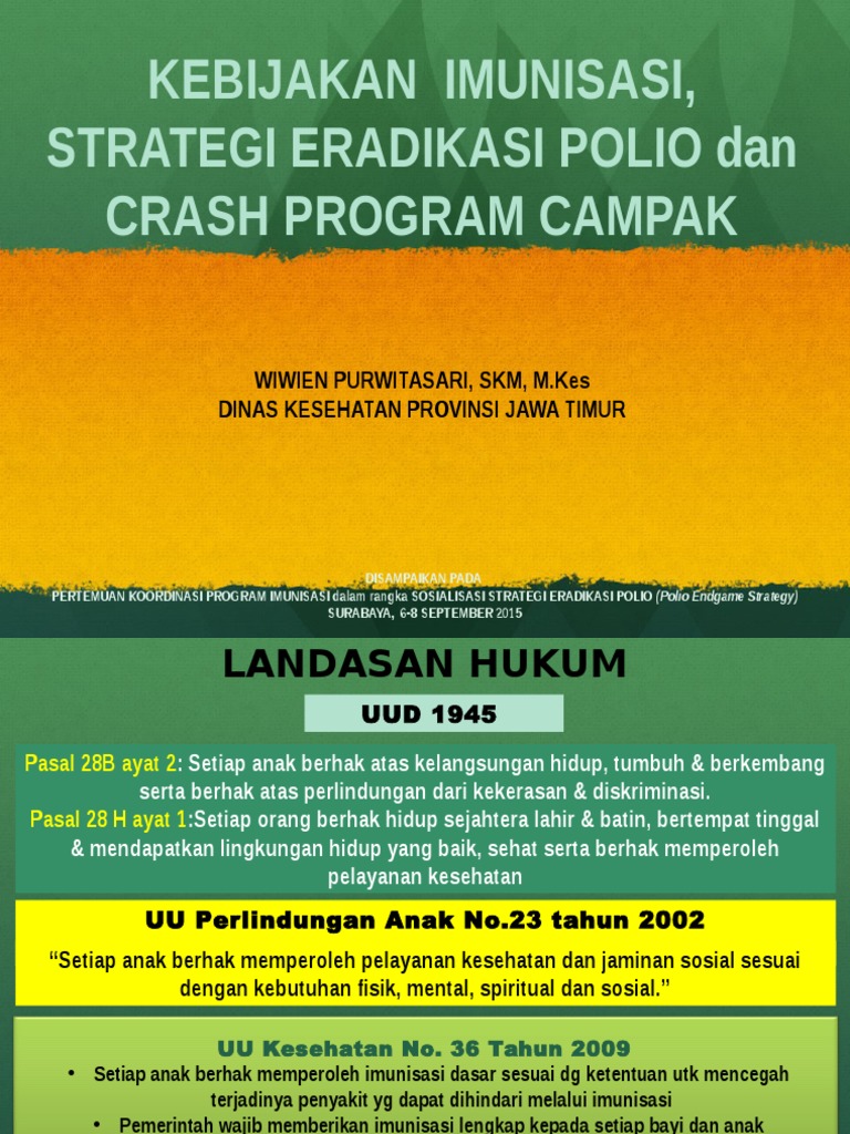 Kebijakan Imunisasi, Strategi Erapo Dan Crash Program Campak | PDF