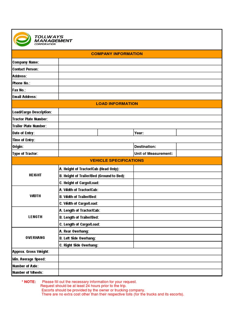 Vehicle Permit Application Form | PDF