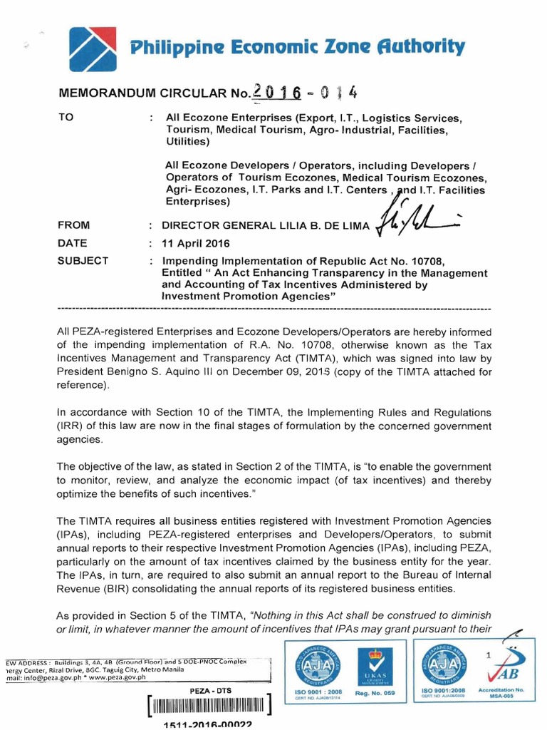 Memo Circular No. 2016-014 | PDF | Internal Revenue Service | Taxpayer