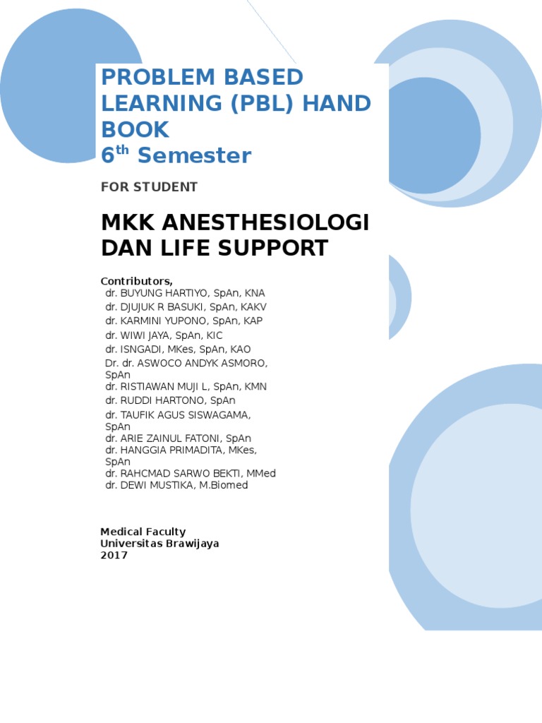 Modul PBL - Student Guidance Anestesiologi Dan Life Support | PDF