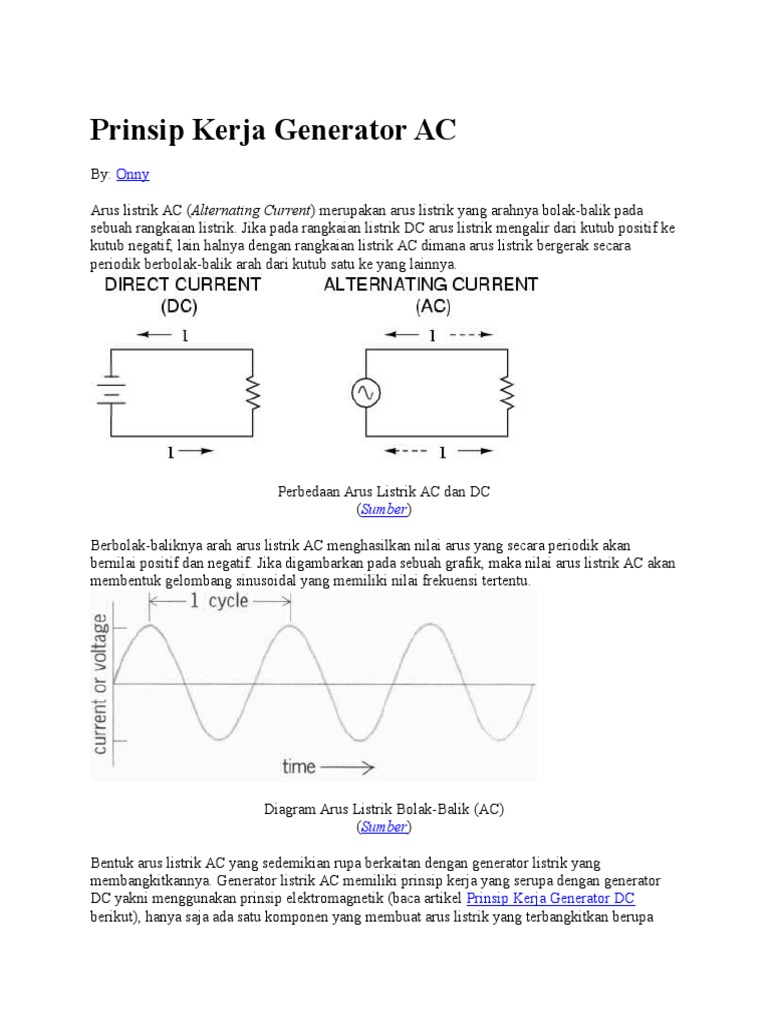 Prinsip Kerja Generator AC | PDF
