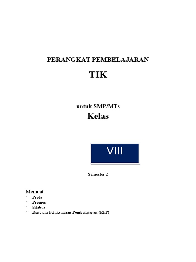Prota Promes TIK 8B | PDF