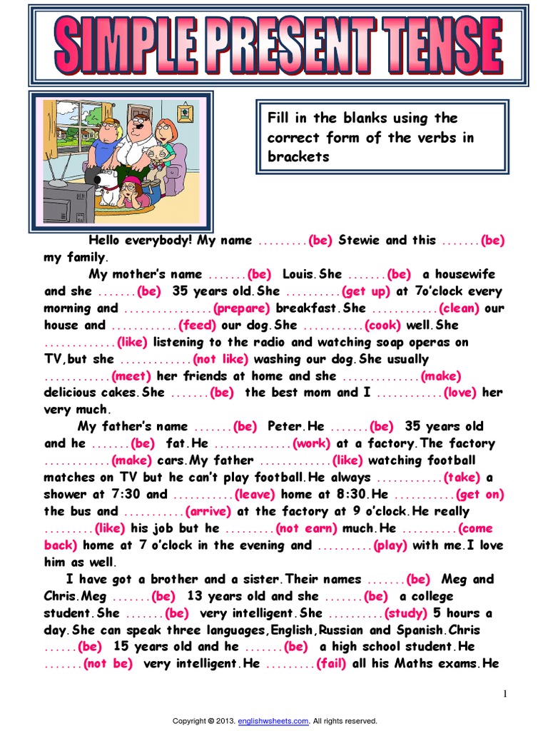 Simple Present Tense Reading 1 PDF | PDF | Home & Garden