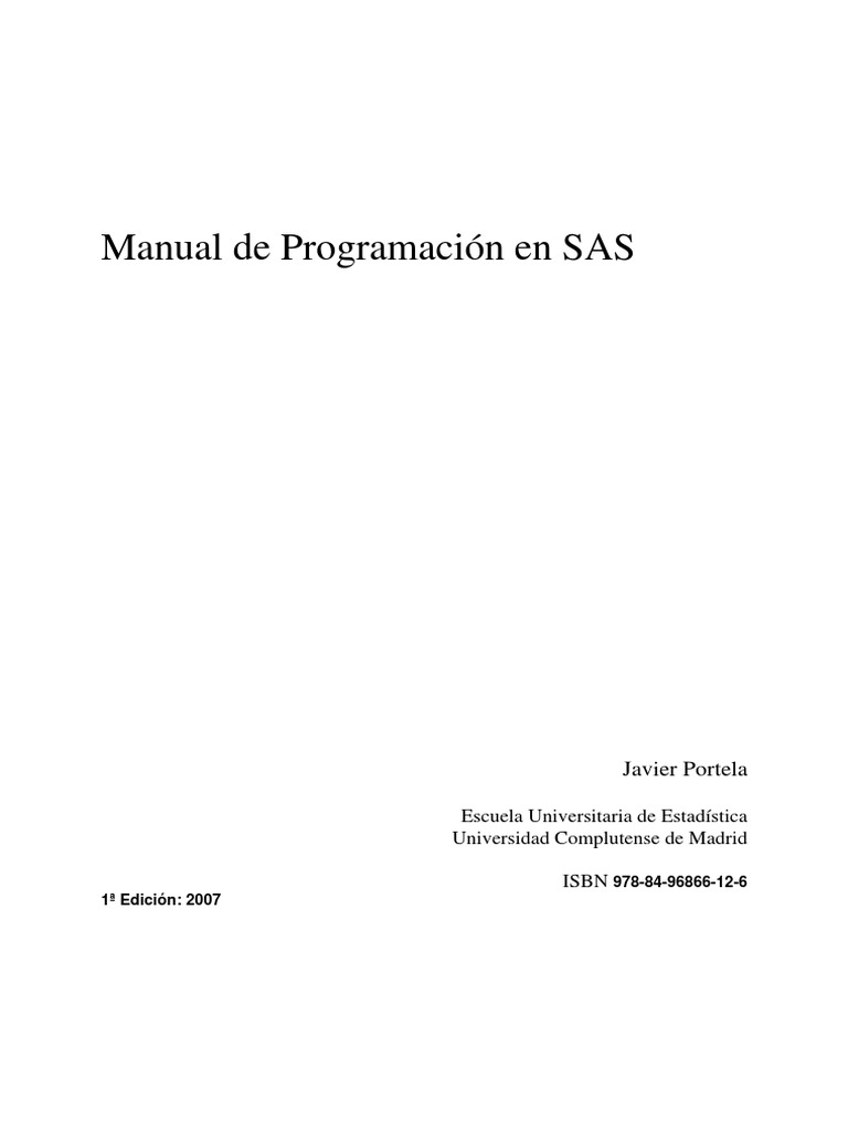 Manual Programación en SAS | PDF | Análisis de variación | Lectura ...