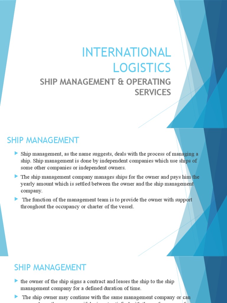 Ship Management Services Overview | PDF | Ships | Shipping