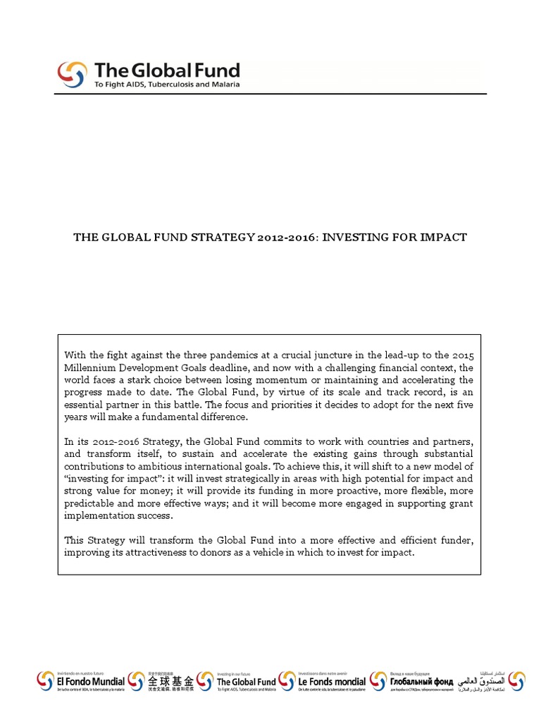 The Global Fund Strategy 2012-2016: Investing For Impact | PDF