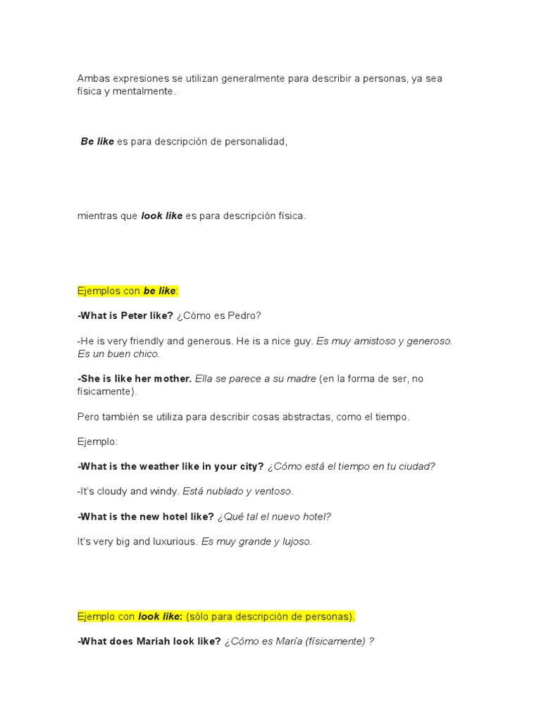 Look Be Look and Look Like | PDF | Verbo | Lingüística