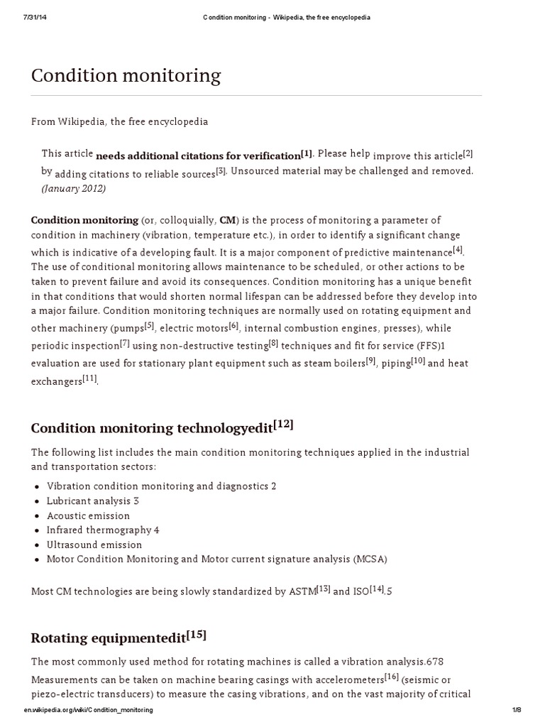 Condition Monitoring | PDF | Mechanical Engineering | Applied And ...