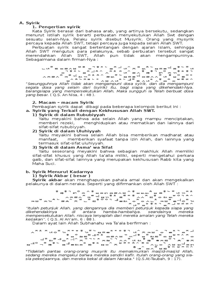 Syirik & Riddah | PDF | Filsafat | Agama & Spiritualitas