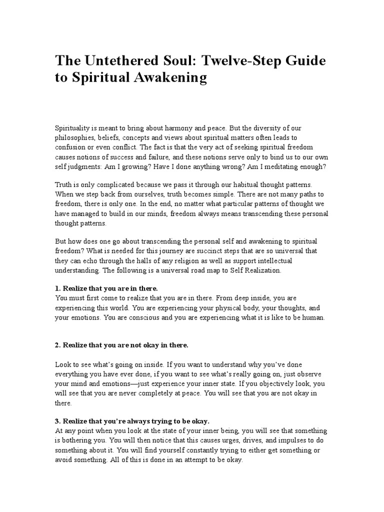 The Untethered Soul Notes | PDF | Thought | Free Will