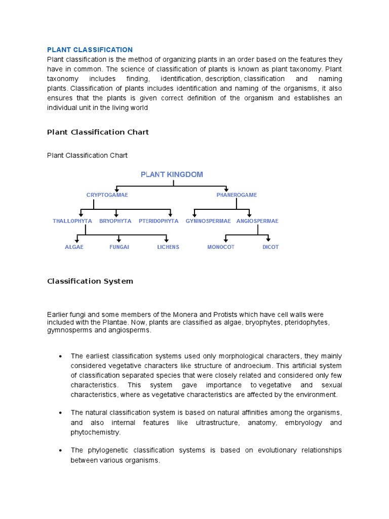 Plant Classification | PDF | Botanical Nomenclature | Plant Taxonomy