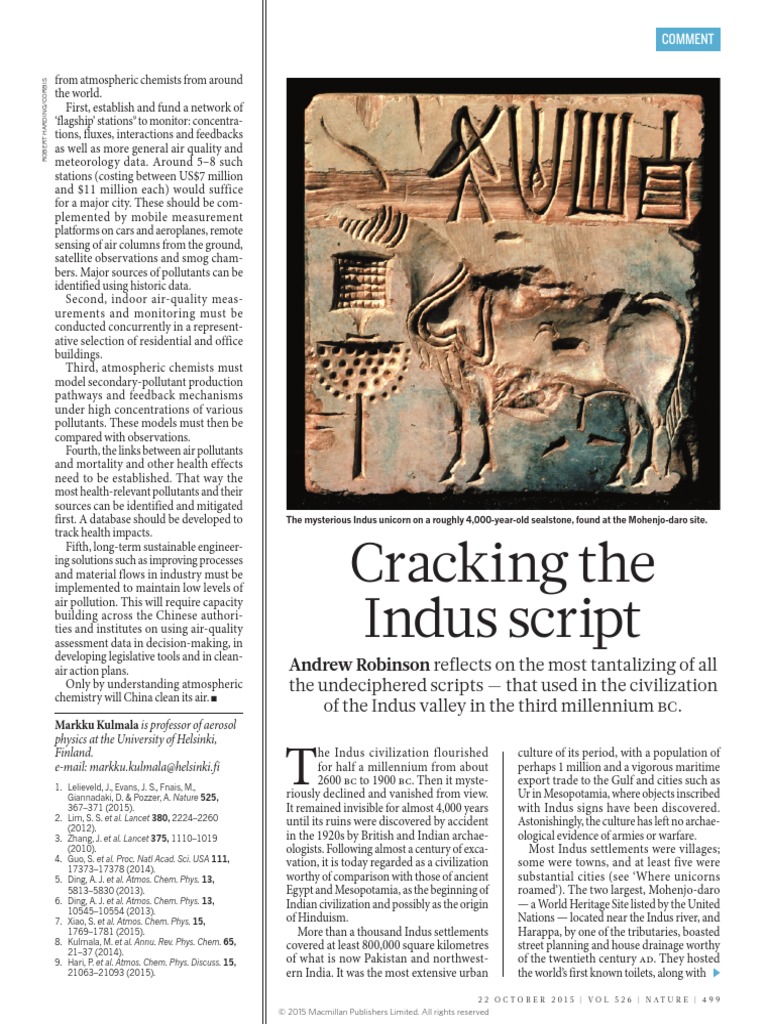 Cracking The Indus Script PDF | PDF | Writing | Notation