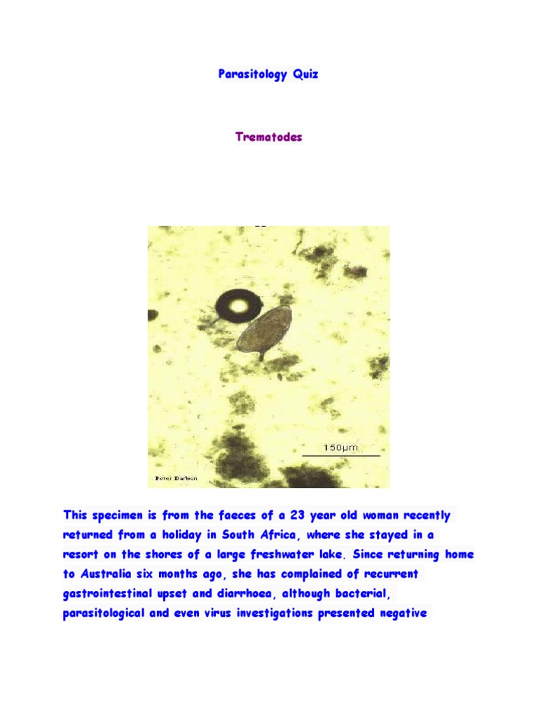 Parasitology Quiz | Diseases And Disorders | Public Health